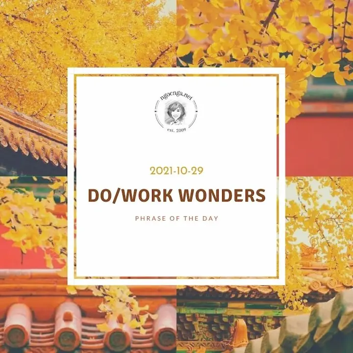 Phrase Of The Day: Do/Work Wonders - NgocNga.net